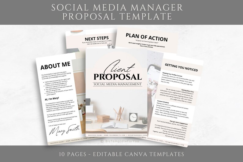 Editable Social Media Manager Proposal Template, Freelance Social Media ...