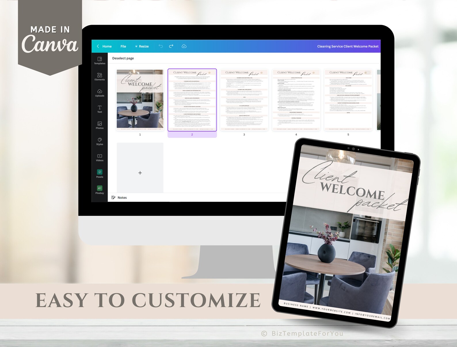 Cleaning Services Client Welcome Packet Editable Client - Etsy