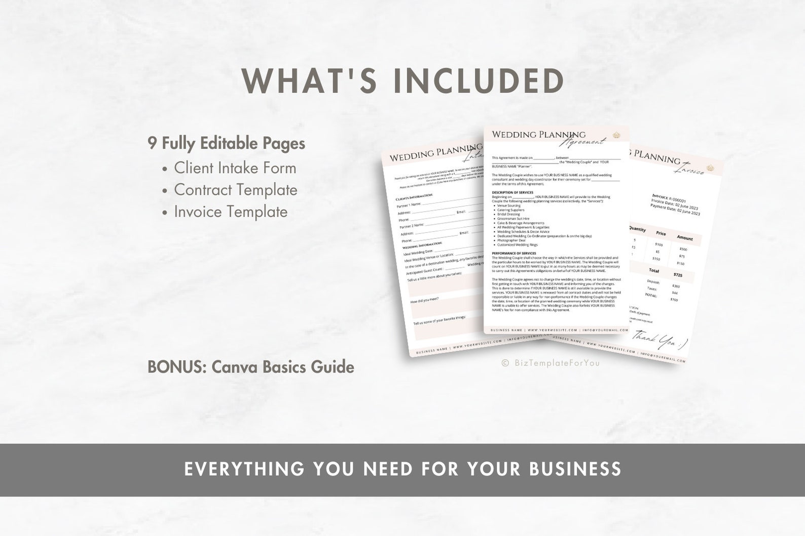 Editable Wedding Planner Contract Template Event Intake Form - Etsy