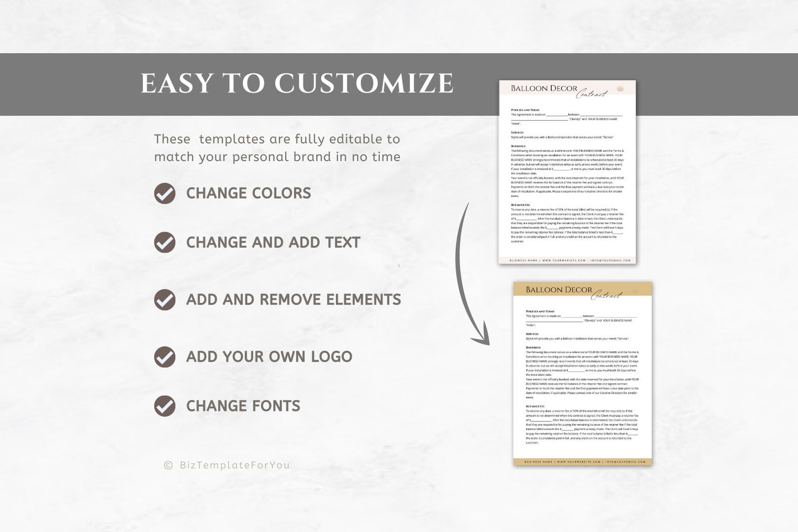 Editable Balloon Decor Contract Template, Freelance Balloon Artist ...