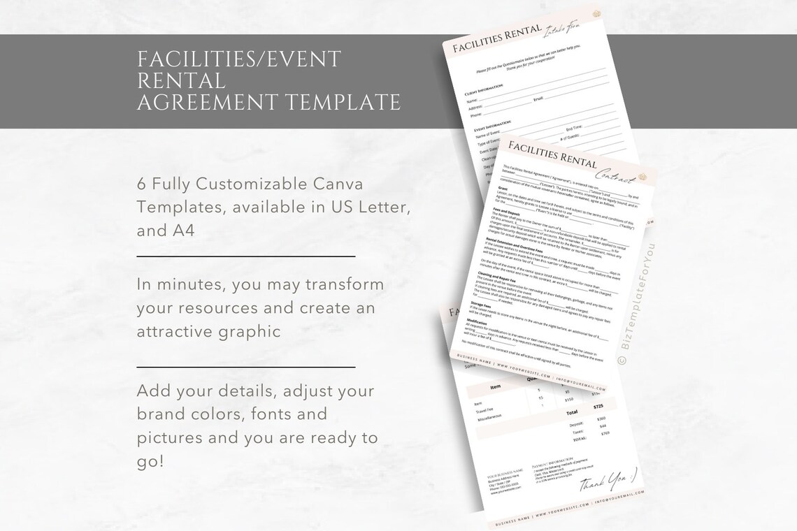 Editable Event Venue Rental Agreement Template, Event Facilities Rental ...