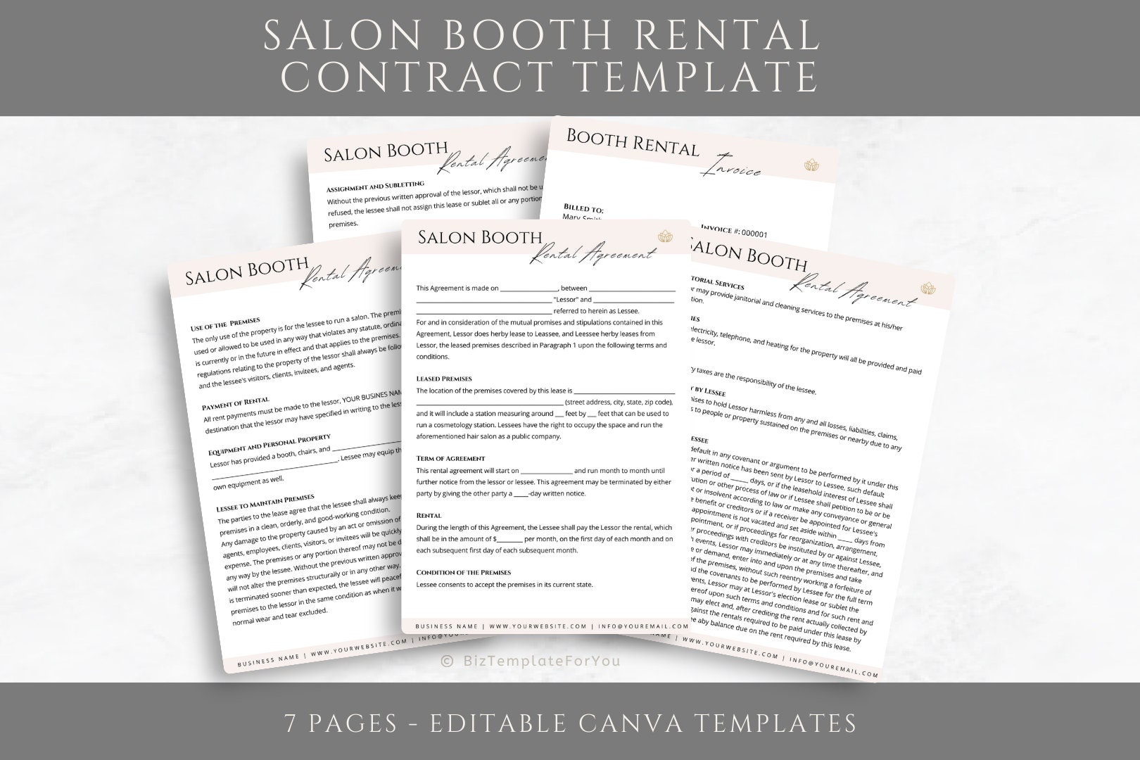 Editable Salon Booth Rental Agreement Template, Professional Booth ...