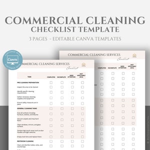 Commercial Cleaning Checklist Template for Cleaning Service Business ...