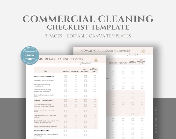 Commercial Cleaning Checklist for Reception Area, Lunch/kitchen Areas ...