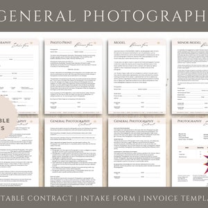 Editable Photography Contract Template Bundle Including - Etsy