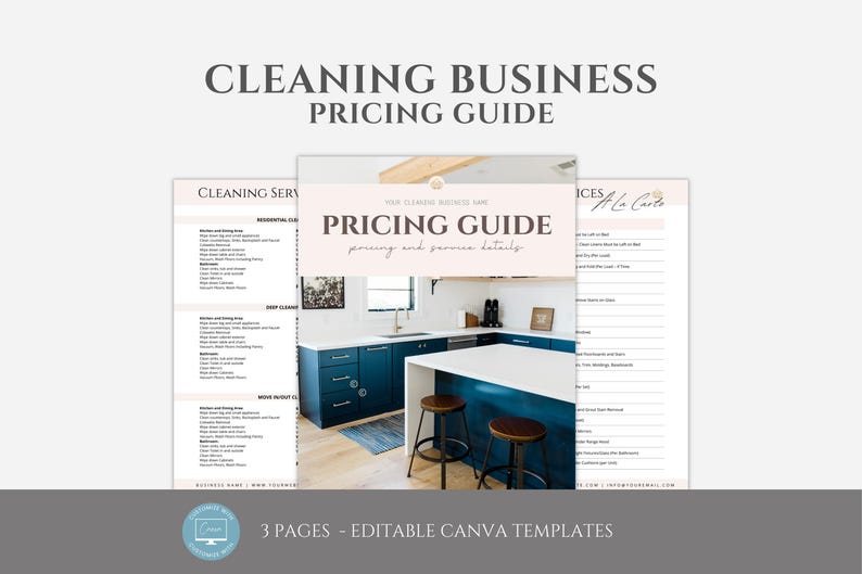 Editable Cleaning Services Price List, Cleaning Business Pricing Guide ...