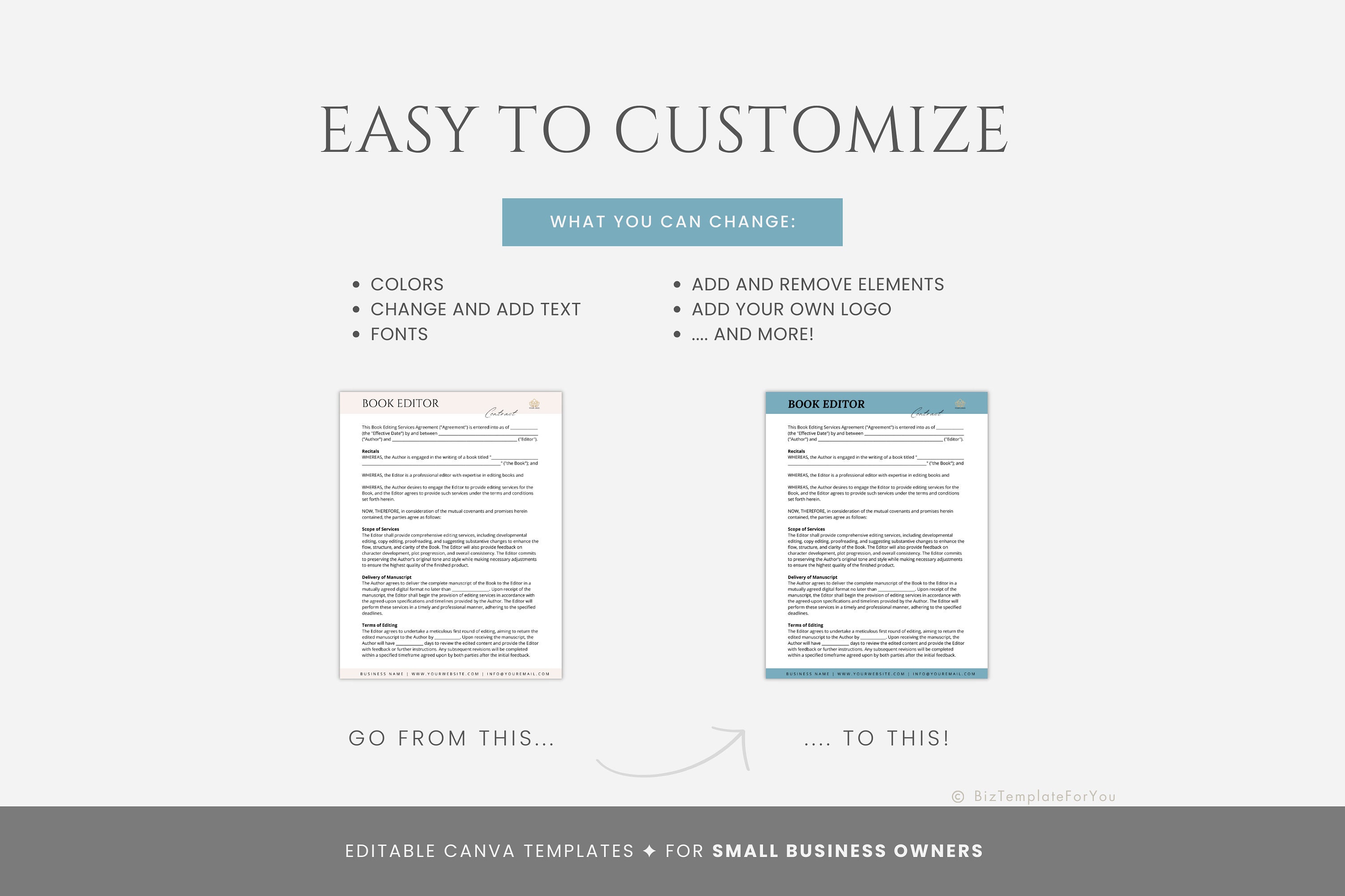 Editable Book Editor Contract Template, Freelance Book Editor Service Agreement, Proofreader ...