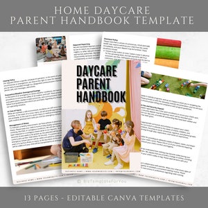 Editable Daycare Parent Handbook Template, Parent Handbook for Home ...