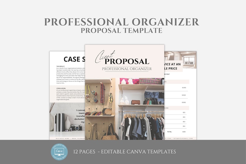 Editable Professional Organizer Client Proposal Template, Proposal Form ...