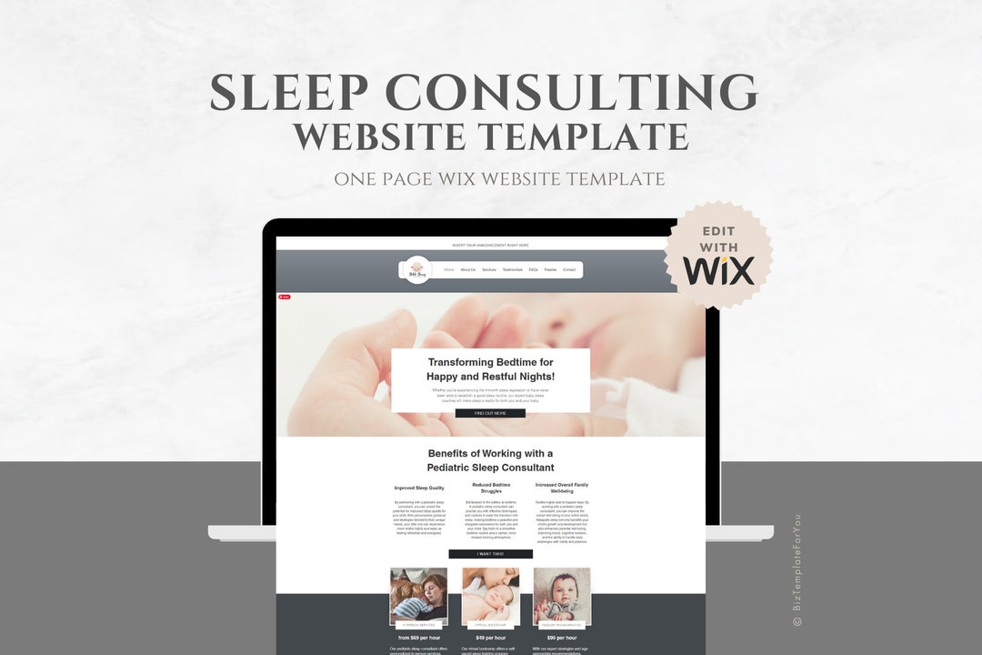 Sleep Consultant Website Template, Customizable Wix Website for ...