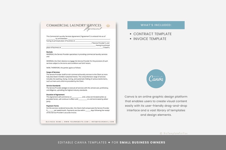 Editable Commercial Laundry Service Agreement Template, Pick and ...