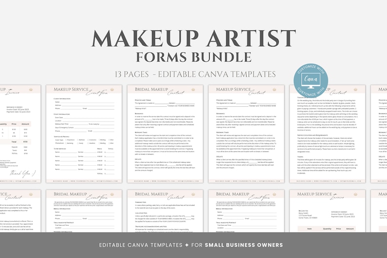Editable Makeup Artist Forms Templates Bundle, Including Intake From ...