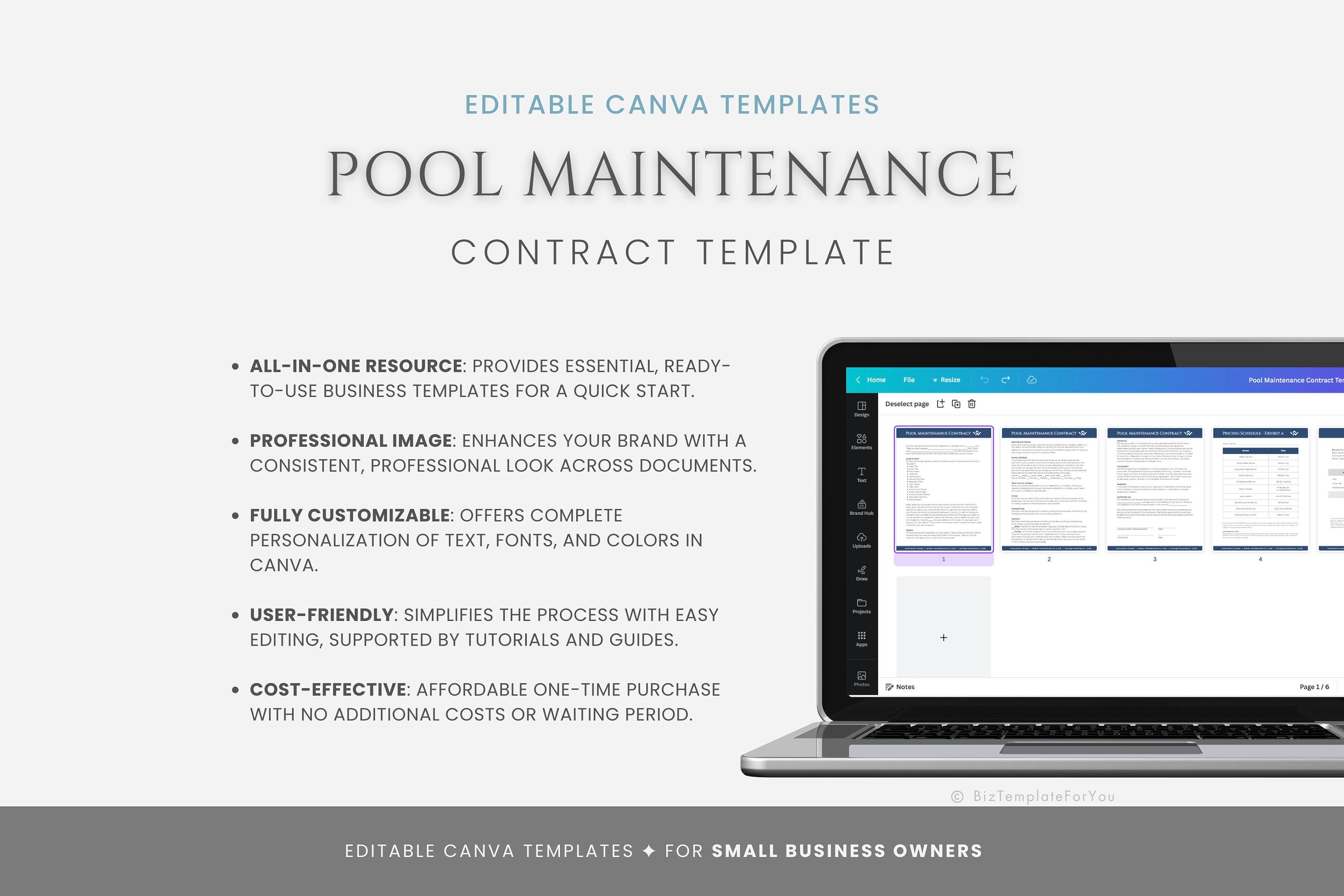 Editable Pool Service Contract Template, Residential Pool Maintenance ...