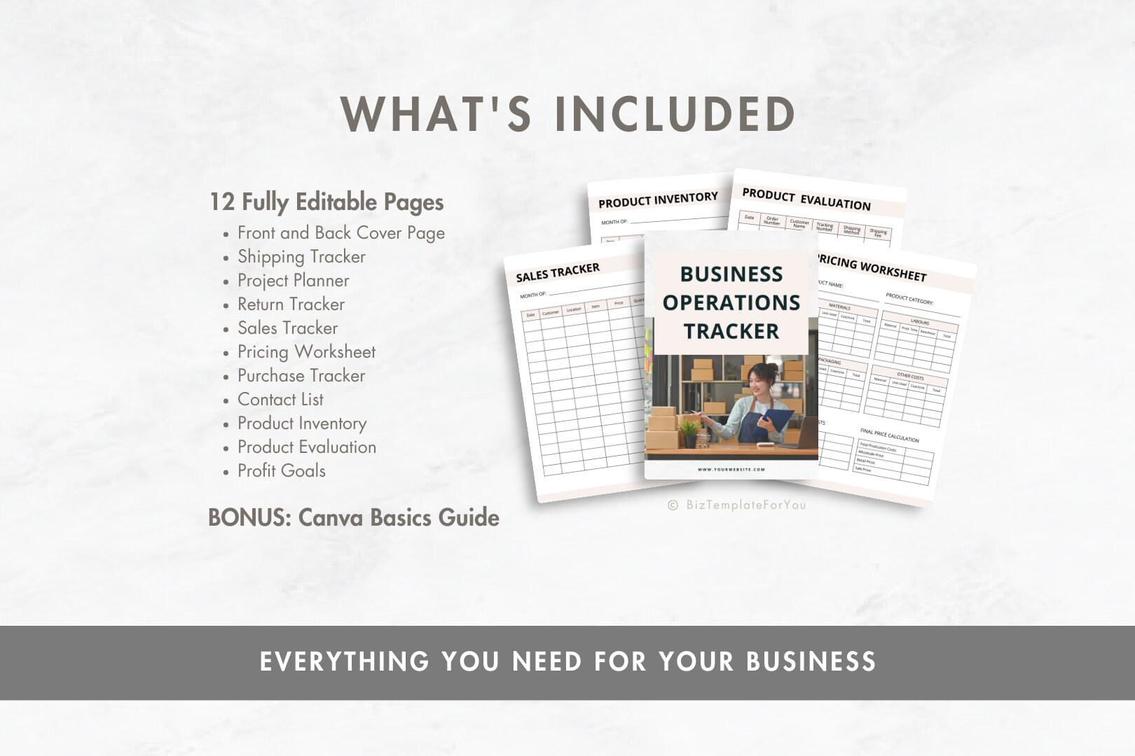Editable Business Operations Tracker Templates Business - Etsy