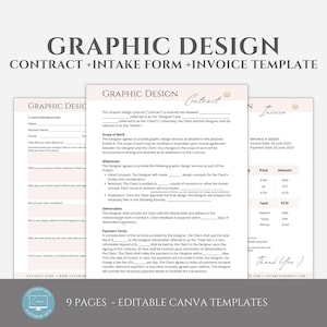 Editable Graphic Design Forms Bundle, Incl. Contract, Intake Form and ...