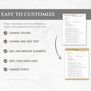 Fully Editable Hair Extension Consultation Form Template for ...