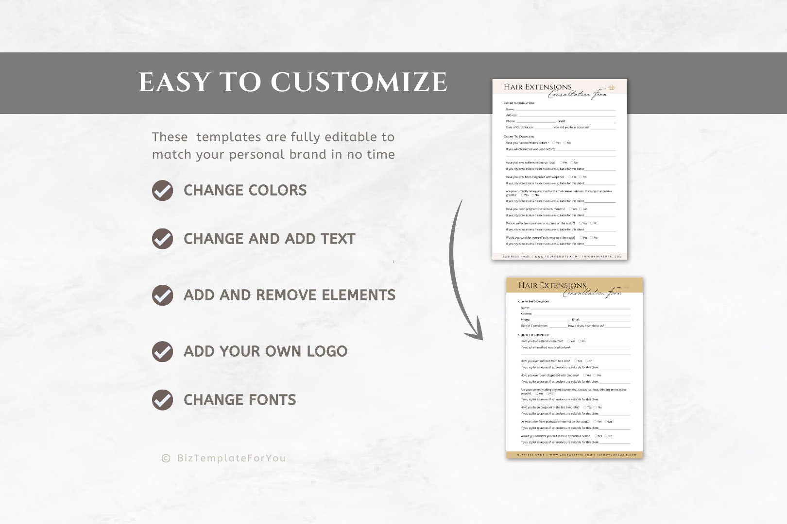 Fully Editable Hair Extension Consultation Form Template for ...