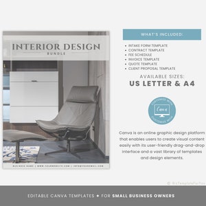 Editable Interior Design Business Templates Bundle, Interior Designer ...