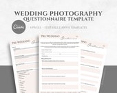 Editable Wedding Photography Questionnaire Editable - Etsy