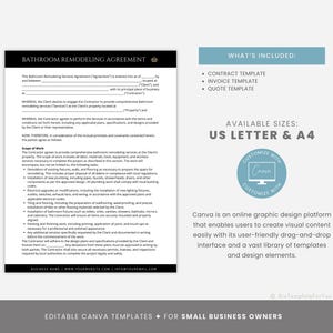 Editable Bathroom Remodeling Service Agreement, Bathroom Renovation ...
