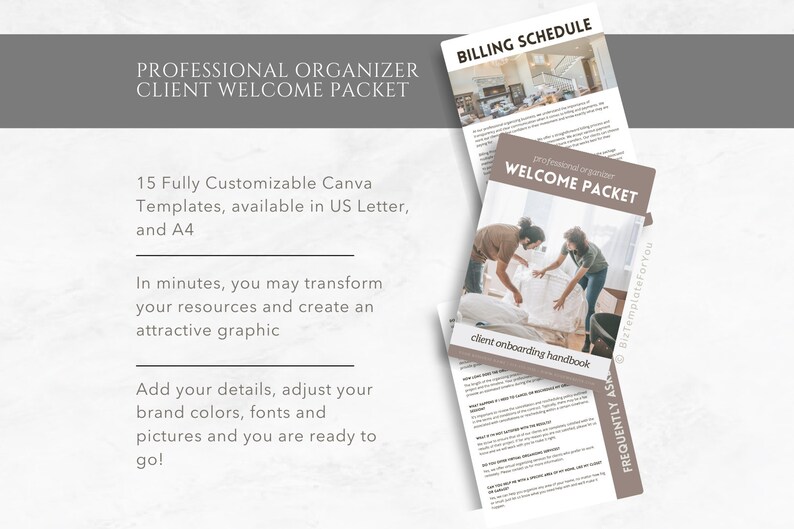 Editable Professional Organizer Client Welcome Packet Template, Home Organizer Client Onboarding ...