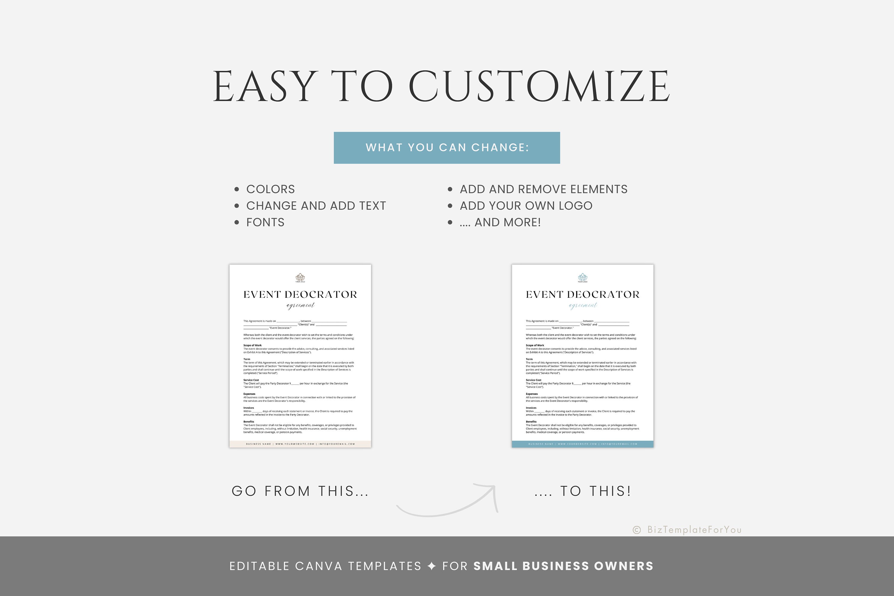 Editable Event Decorating Services Contract Template, Party Decorator ...