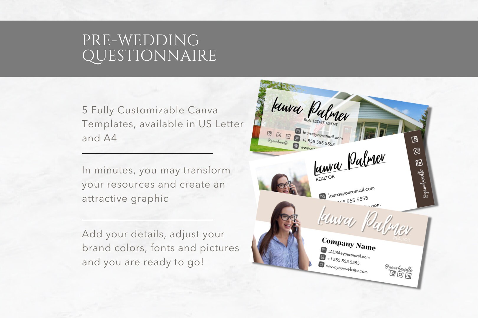 12 Real Estate Email Signature Template Realtor Signature - Etsy