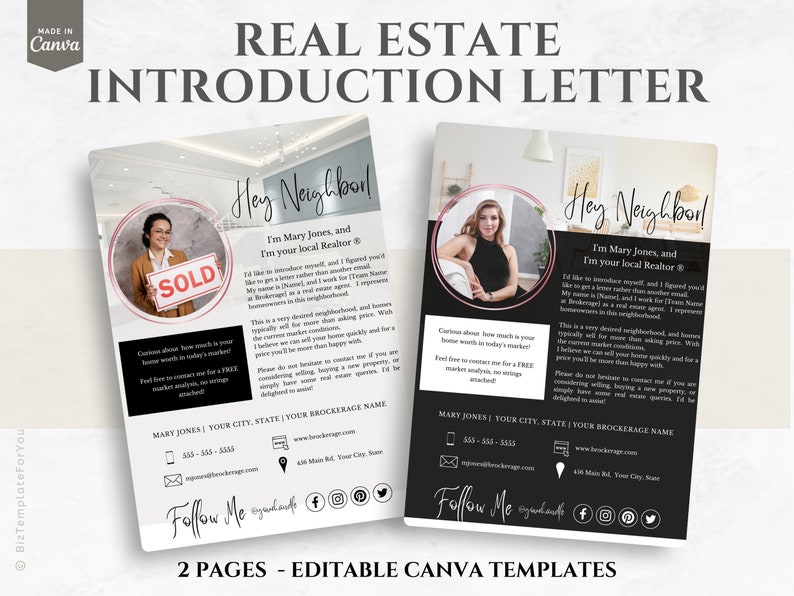Real Estate Introduction Flyer Template Realtor Marketing - Etsy