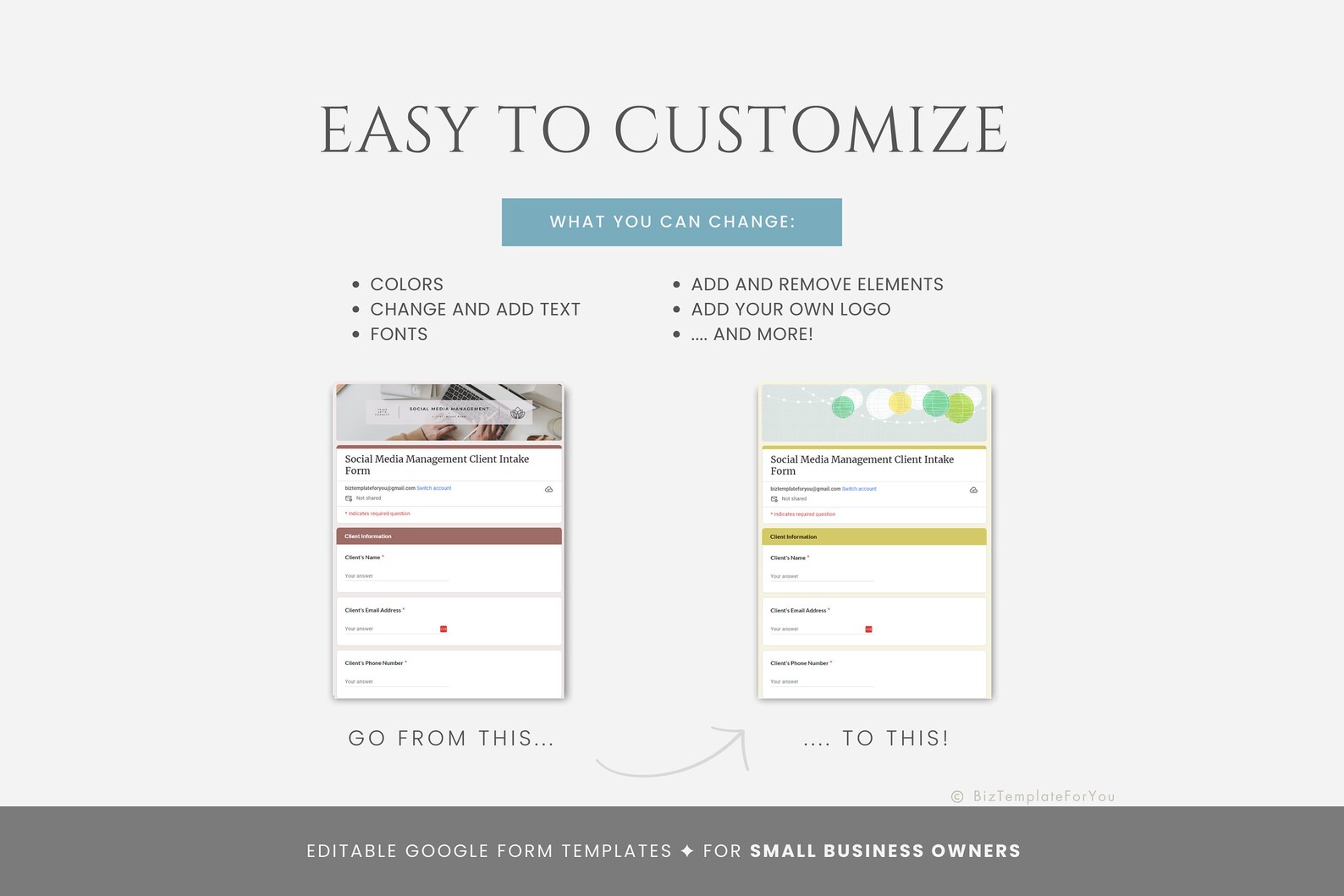 Editable Social Media Manager Client Intake Form Template, Freelance ...