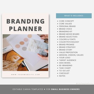 Editable Branding Planner Template, Brand Strategy Workbook, Business ...