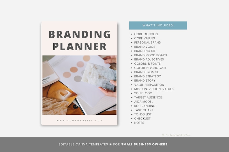 Editable Branding Planner Template, Brand Strategy Workbook, Business ...