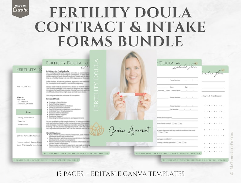 Editable Fertility Doula Contracts Template Intake Forms and - Etsy