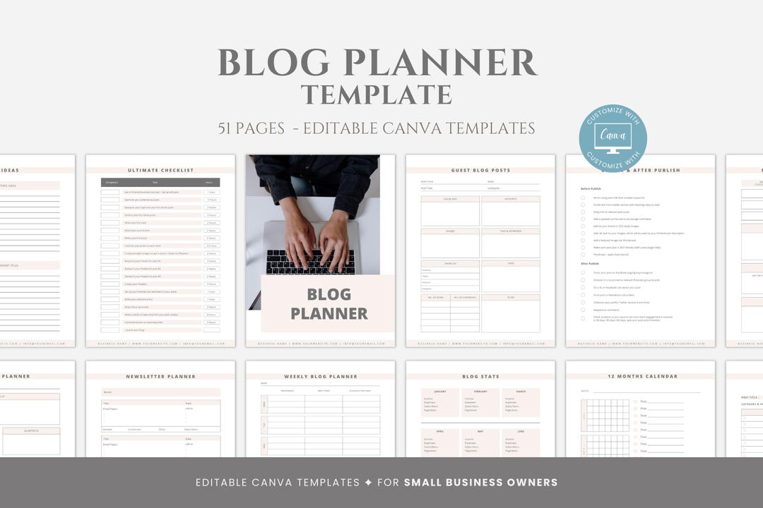 Editable Blog Planner Template, New Blog Launch Planner, Blog Workbook ...