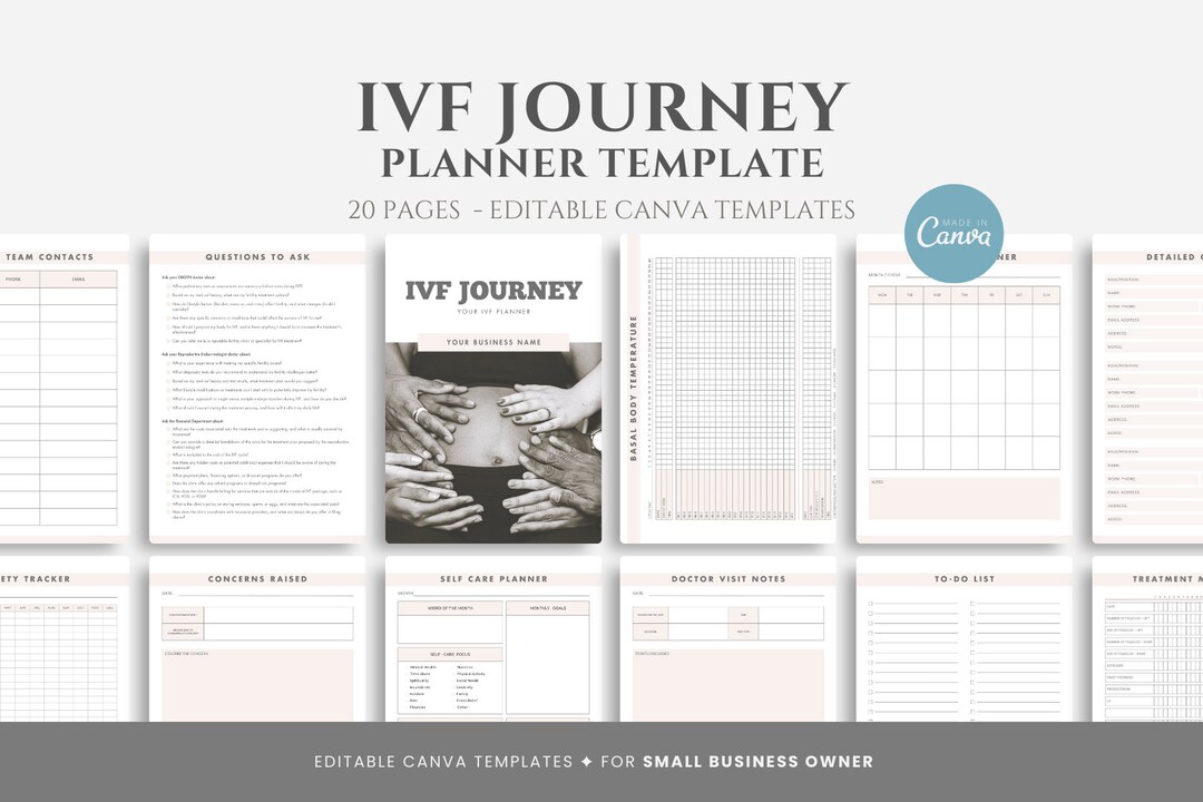 Editable IVF Planner Template, TTC Journal, Fertility Planner ...