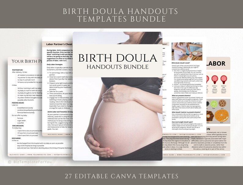 Editable Birth Doula Handouts Templates Bundle Birth and - Etsy