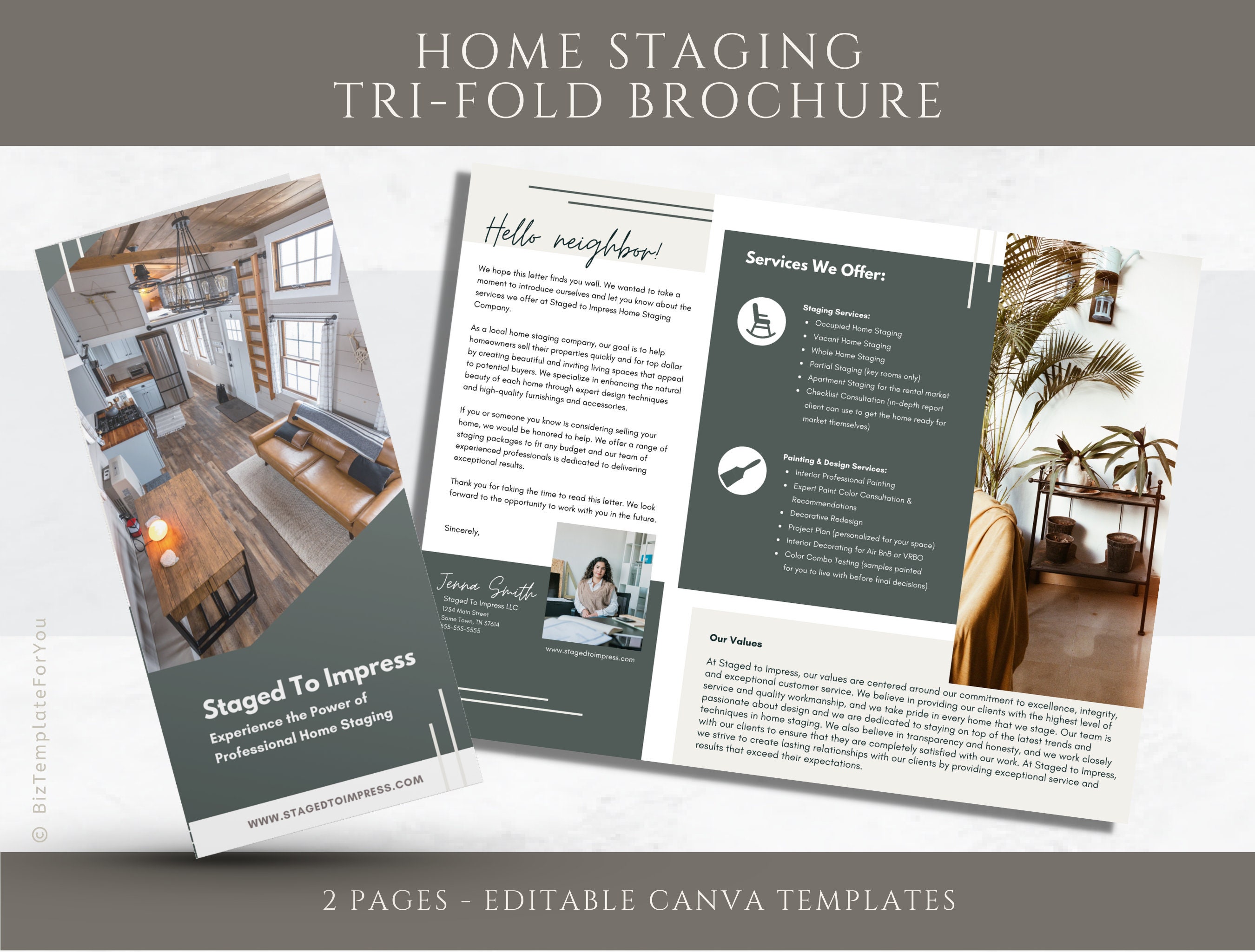 Editable Home Staging Tri-fold Brochure Template Property - Etsy