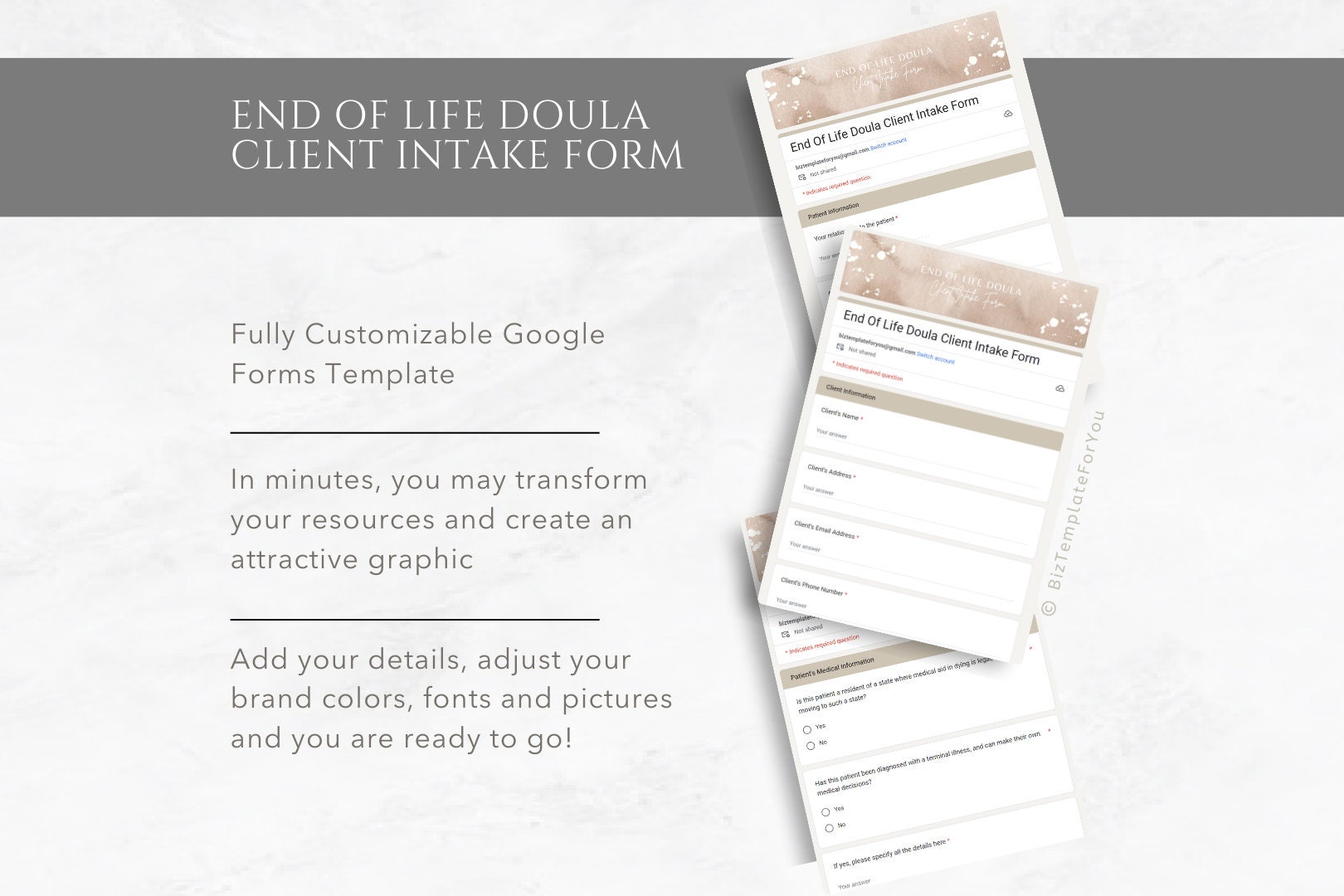 Editable End of Life Doula Client Intake Form Template, Death Doula ...
