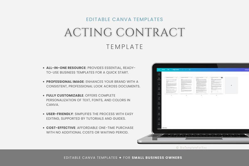 Editable Acting Contract Template, Actor Agreement, Professional Actor ...
