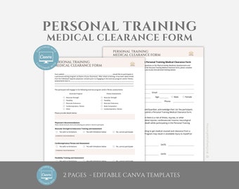 Editable Personal Trainer Client Intake Form, Personal Training ...