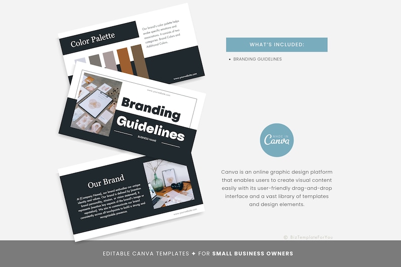 Editable Brand Guidelines Template, Branding Kit, Branding Design ...