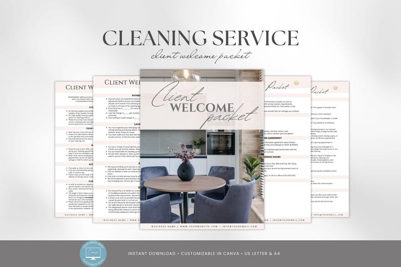 Cleaning Services Client Welcome Packet, Editable Client Onboarding ...