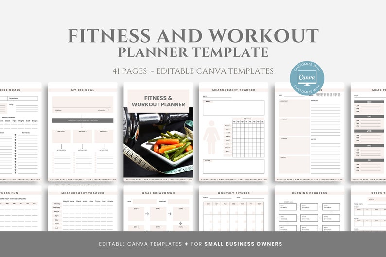 Editable Fitness and Workout Planner Template, Personal Training ...