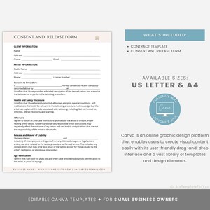Editable Tattoo Artist Contract Template, Tattoo Consent Form, Tatto ...