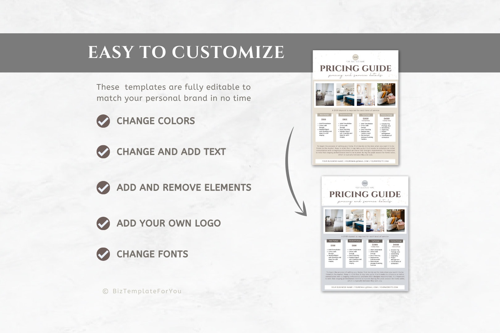 Editable Home Staging Pricing List Template, Property Staging Pricing ...