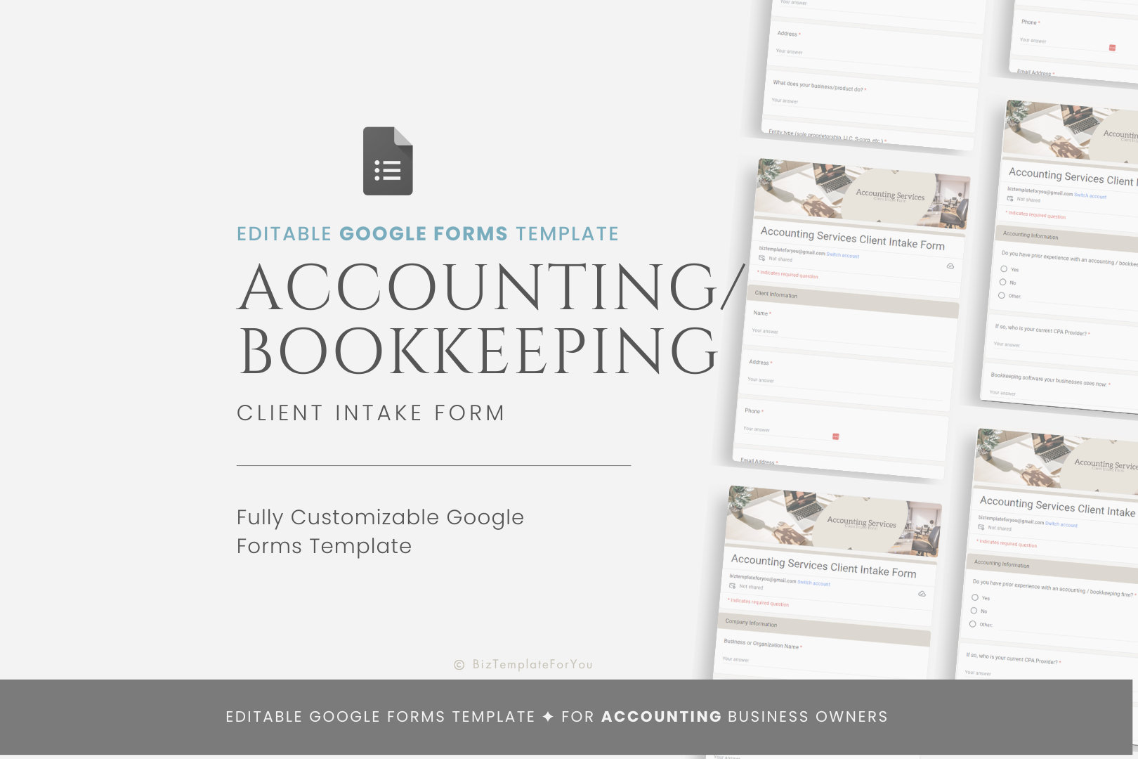 Editable Accounting & Bookkeeping Intake Form Template, Freelance ...
