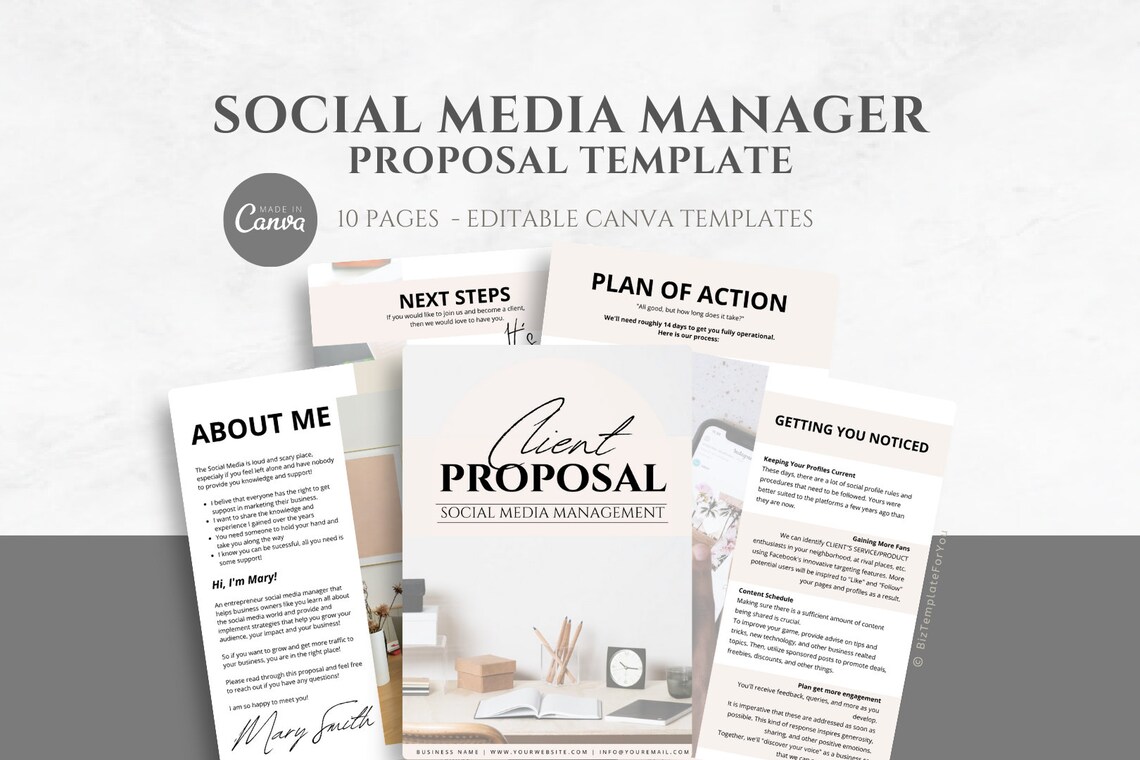 Editable Social Media Manager Proposal Template, Freelance Social Media ...