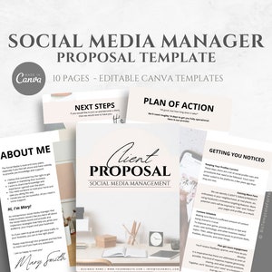 Editable Social Media Manager Proposal Template, Freelance Social Media ...