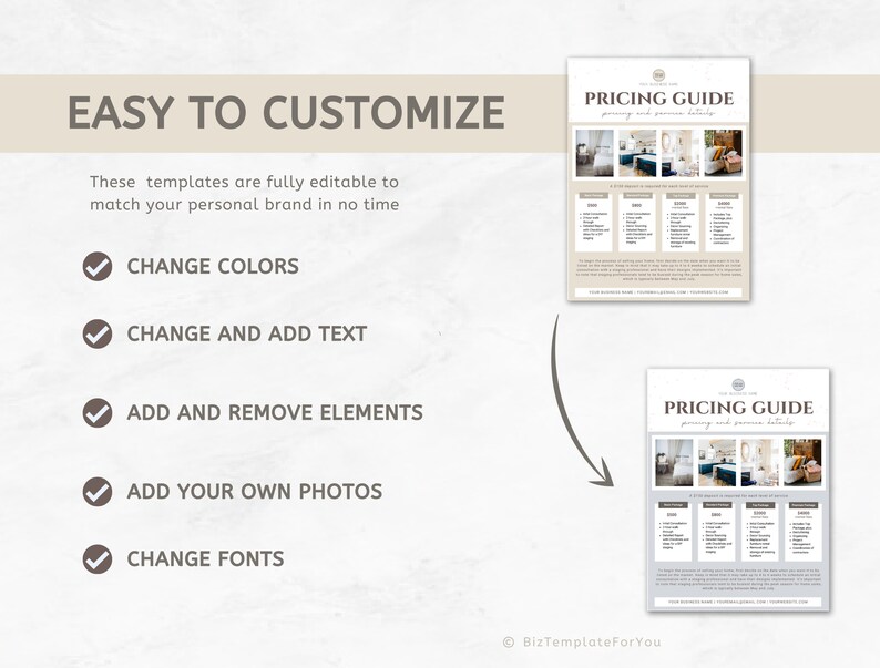 Editable Home Staging Pricing List Template Property Staging - Etsy
