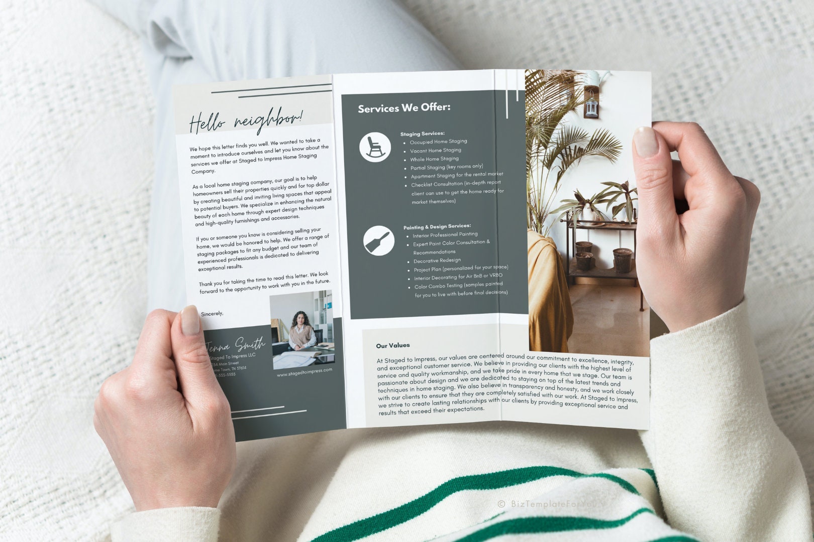 Editable Home Staging Tri-fold Brochure Template Property Staging ...