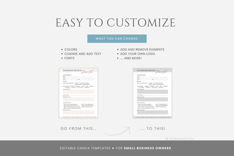 Editable Interior Design Business Templates Bundle, Interior Designer ...